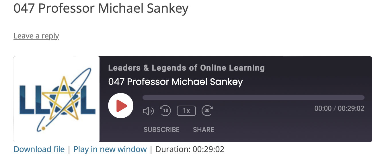 Links to more – Michael Sankey